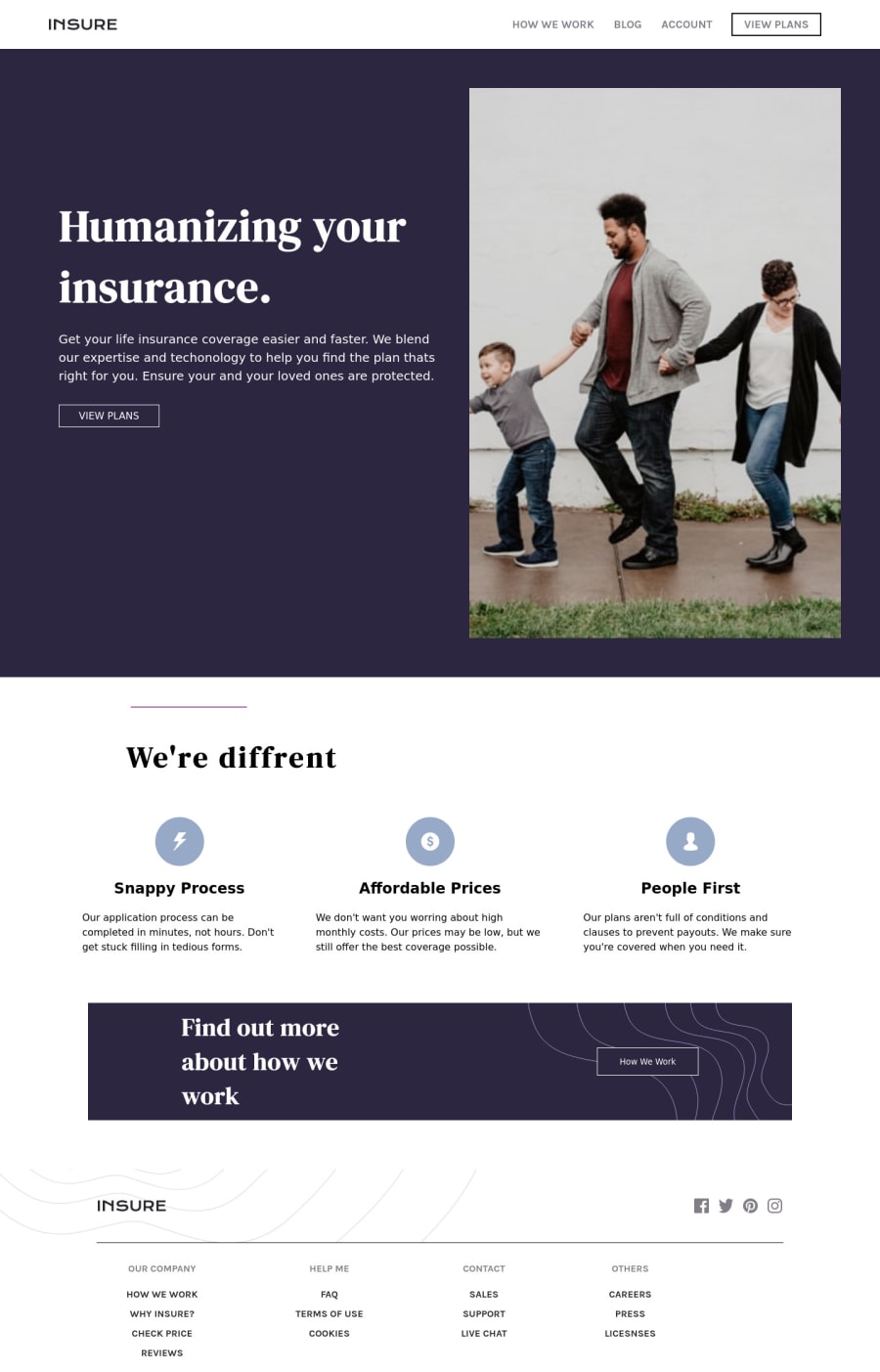 Frontend Mentor Insure Landing Page Reactjs Css Coding Challenge