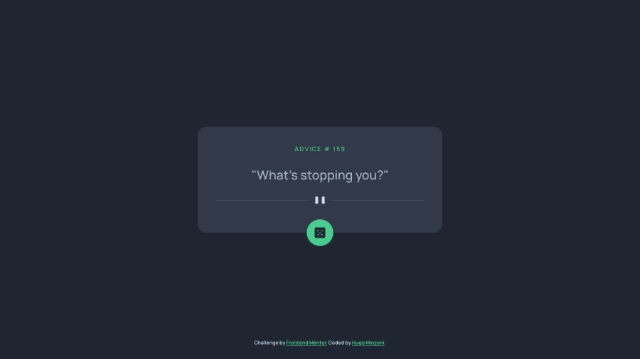 Frontend Mentor Responsive Advice Card Html Css Js Coding Challenge Solution