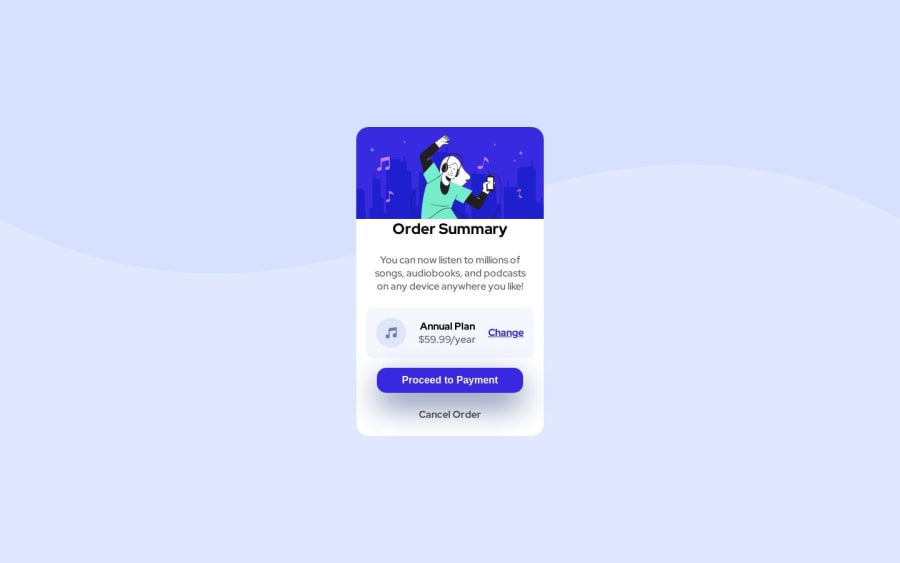 Frontend Mentor Order Summary Coding Challenge Solution