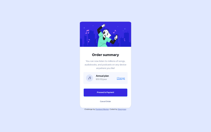 Frontend Mentor Order Summary Component Using Bootstrap Coding