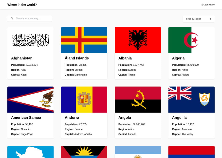 Frontend Mentor Responsive Rest Countries Api Using Typescript