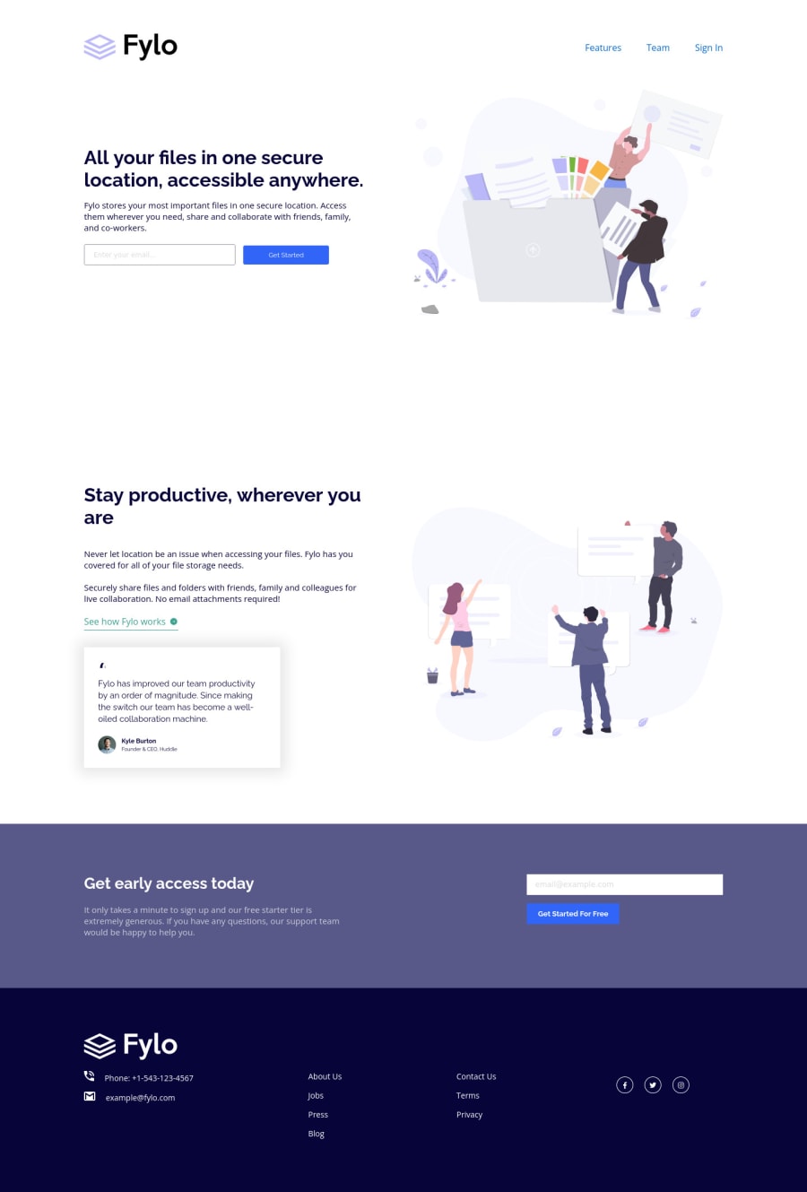 Frontend Mentor Fylo Landing Page With Two Column Layout Master Html And Css Coding Challenge