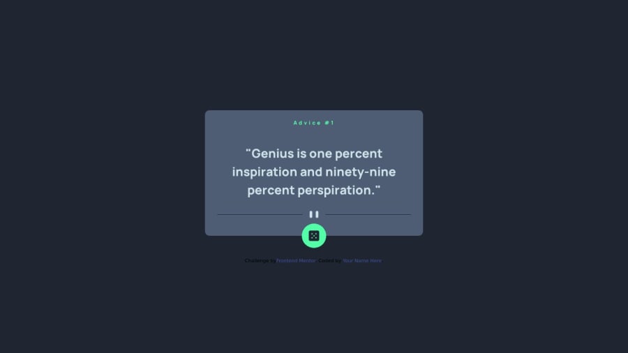 Frontend Mentor Advice Generator App Using React And Tailwind Coding