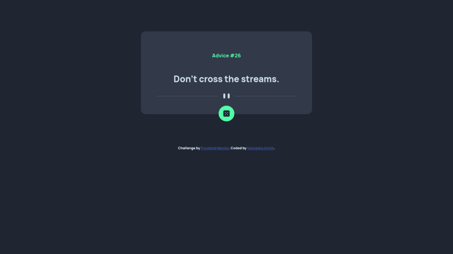 Frontend Mentor Responsive Advice Generator Made With Html Css Js Coding Challenge Solution