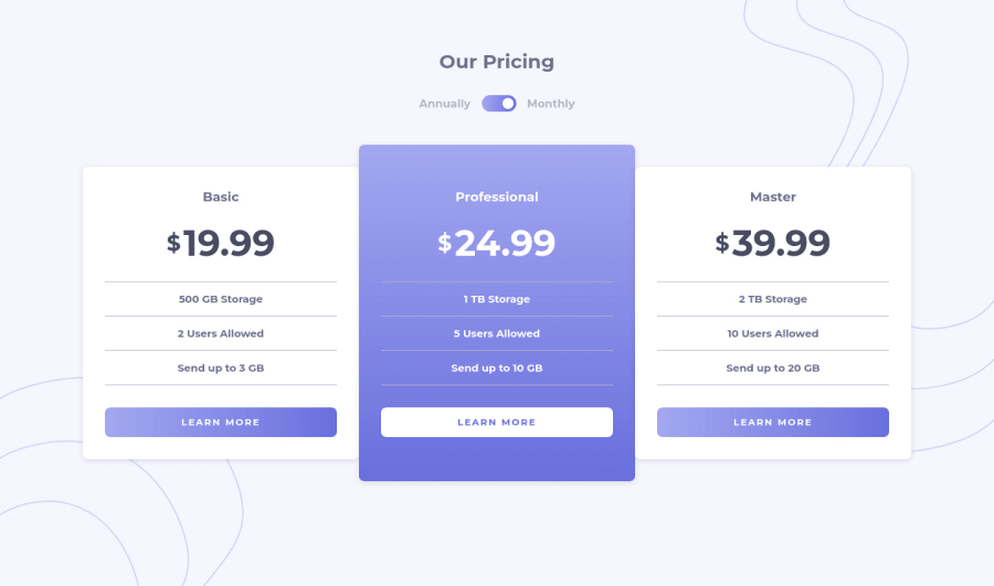 Frontend Mentor Pricing Component With Toggle Using React Coding Challenge Solution
