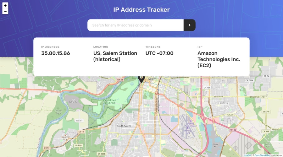 Frontend Mentor Ip Address Tracker Using React Leaflet Geoipfy And