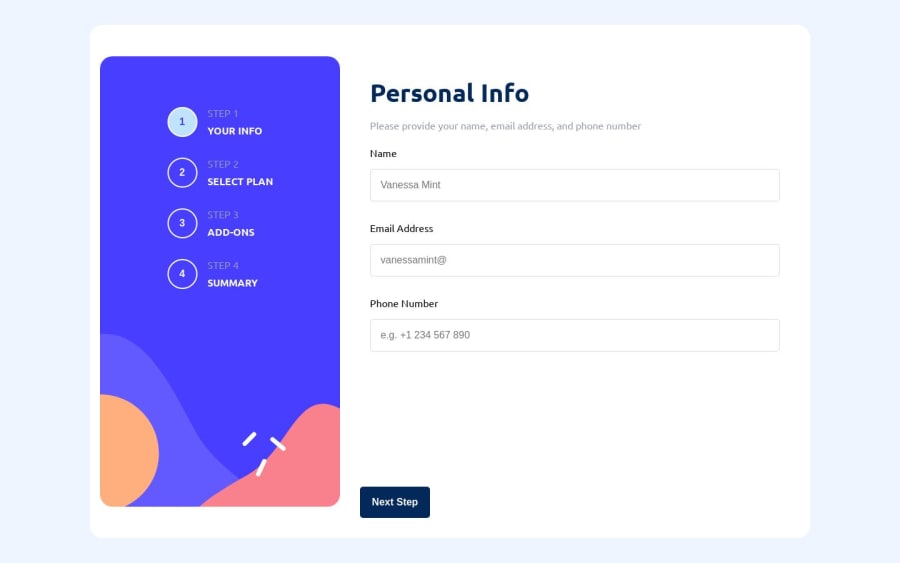 Frontend Mentor Multi Step Form Using React Typescript And Styled