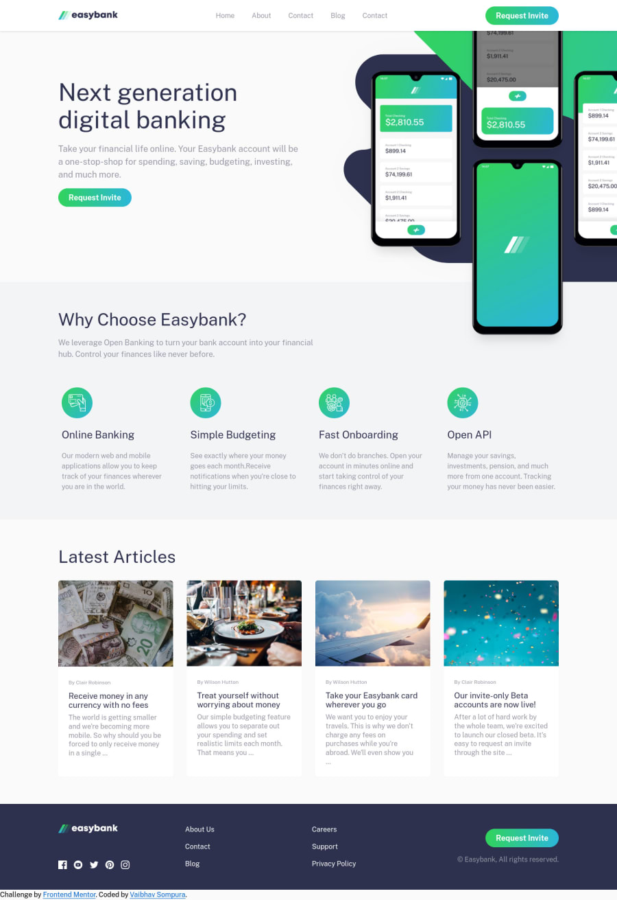 Frontend Mentor Responsive Landing Page With Html Css Js Coding Challenge Solution