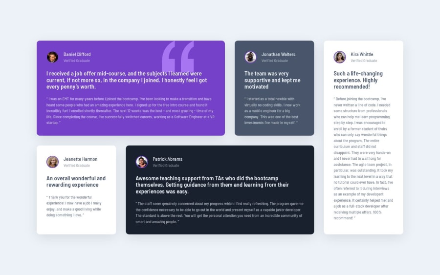 Frontend Mentor Grid Testimonials With Astro Coding Challenge Solution