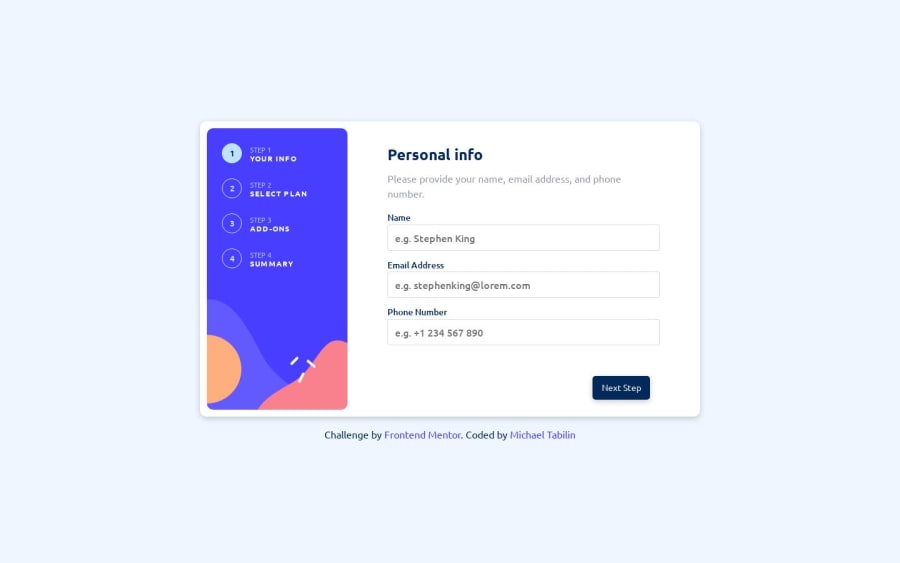 Frontend Mentor | Multi Step Form coding challenge solution Frontend Mentor | Multi Step Form coding challenge solution