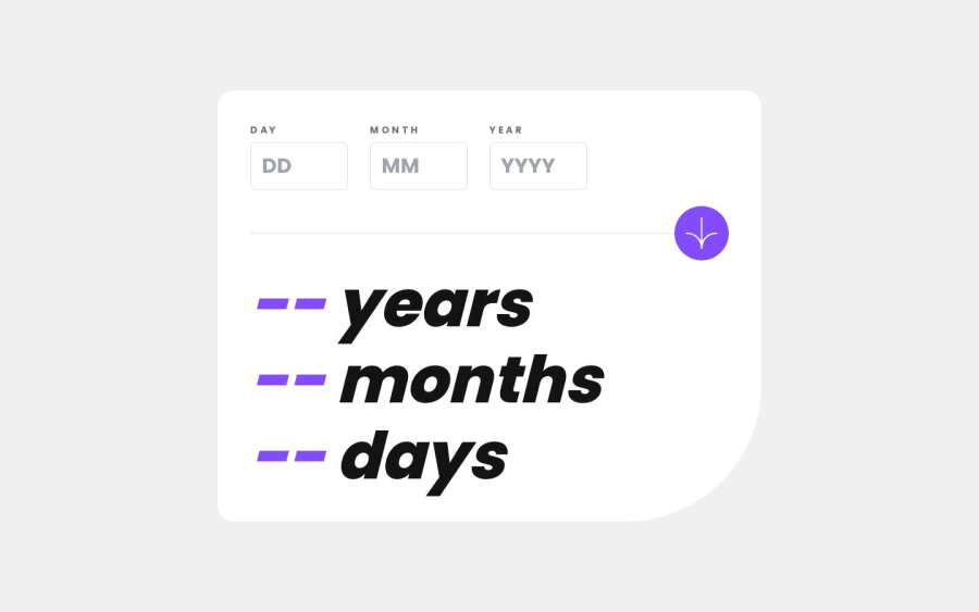 Frontend Mentor Age Calc With Nextjs Tailwindcss And Typescript Coding Challenge Solution