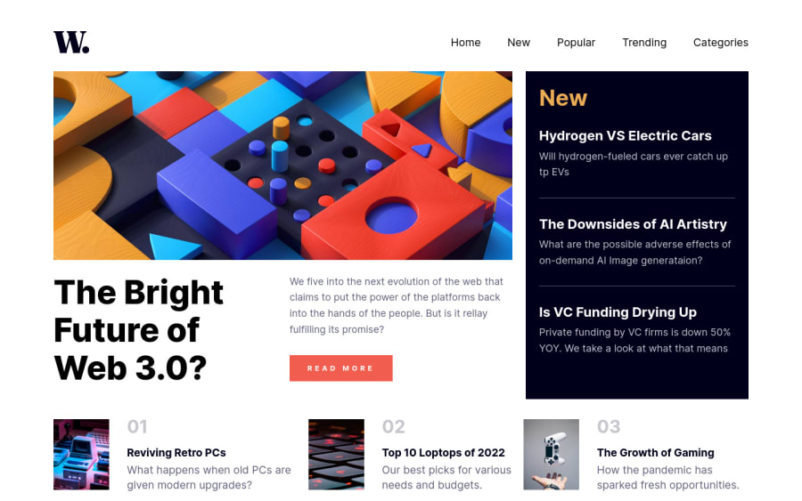 Frontend Mentor News Homepage Html Css Js Coding Challenge Solution