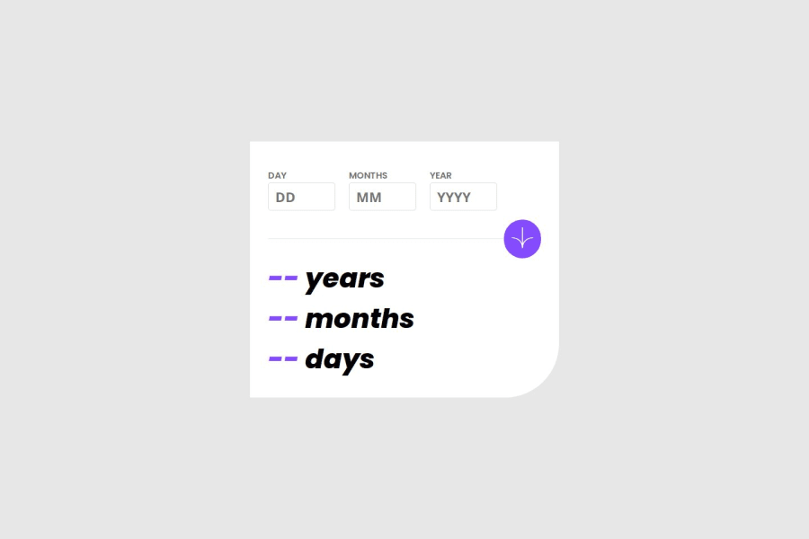 Frontend Mentor Age Calculator Coding Challenge Solution