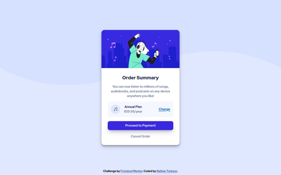 Frontend Mentor Mobile First Order Summary Challenge Complete Coding Challenge Solution