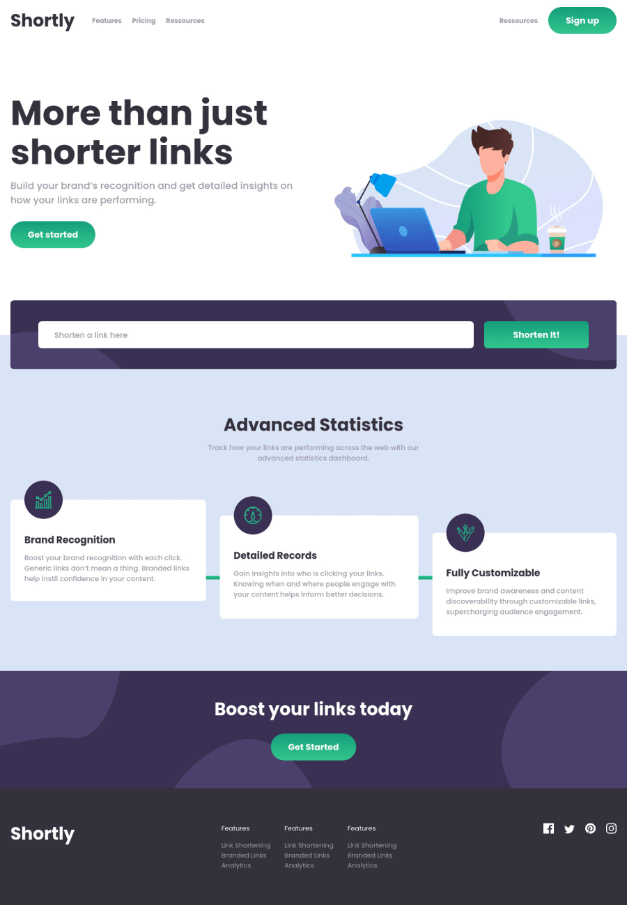 Frontend Mentor Url Shortening Landing Page With React Scss And Context Api Coding Challenge