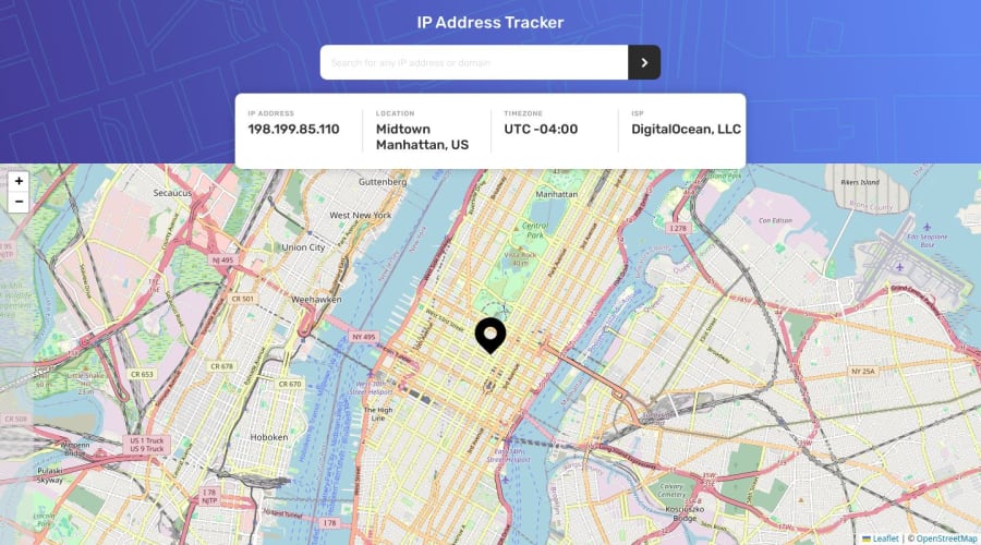Frontend Mentor Ip Address Tracker With Ipify Api And Leafletjs Coding Challenge Solution