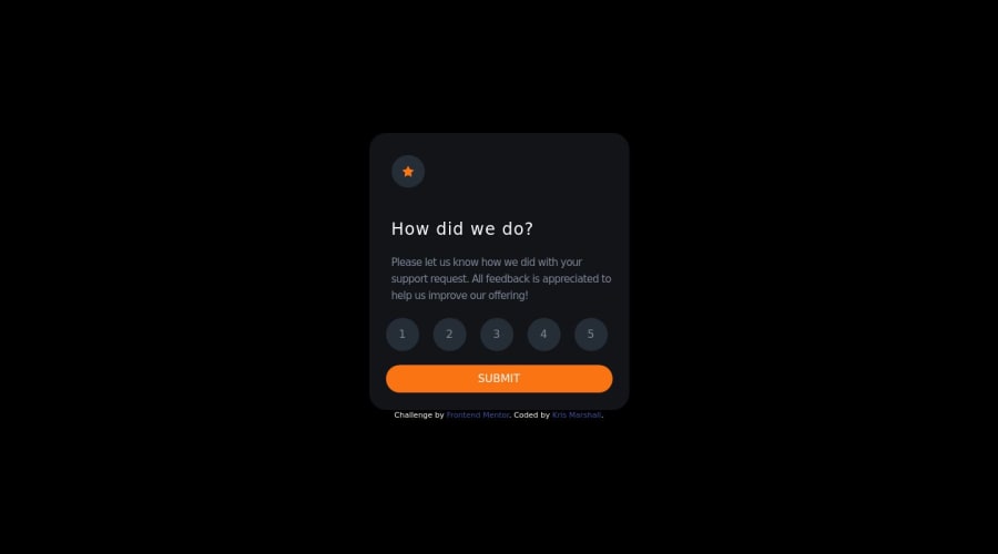 Frontend Mentor Interactive Rating Component Coding Challenge Solution