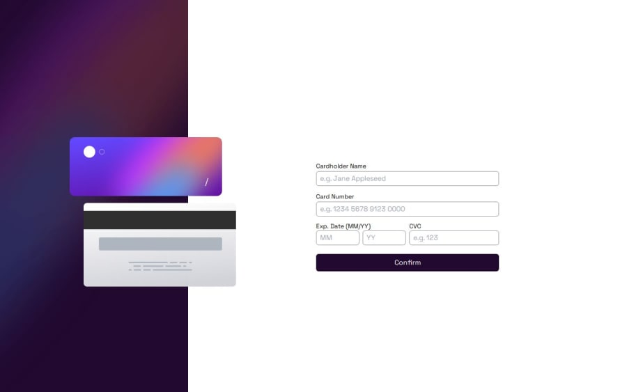 Frontend Mentor Interactive Card Details Form Responsive React Js