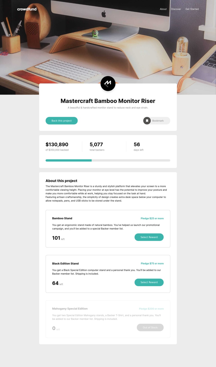 Frontend Mentor Crowdfunding Product Page Using Html Css And Js Coding