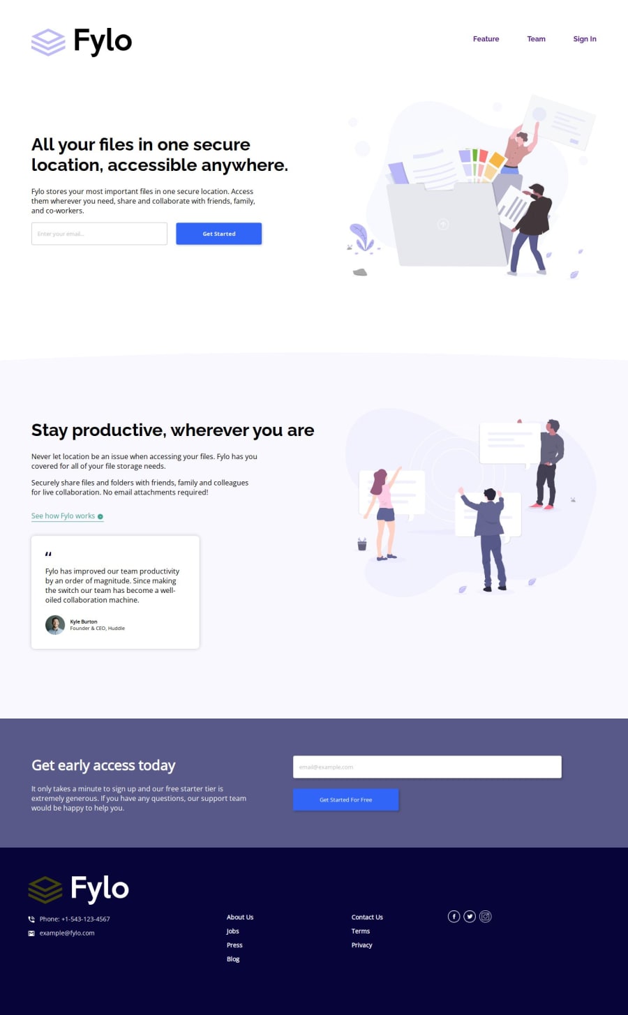 Frontend Mentor Fylo Landing Page By Using Html And Css Css Flex Box