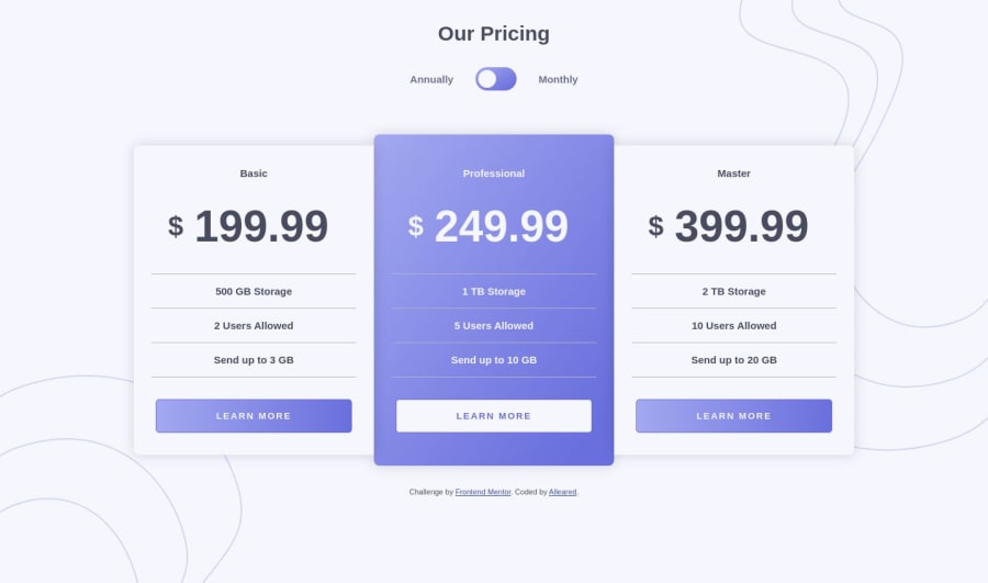 Frontend Mentor Pricing Component With Toggle Master Challenge Complete Coding Challenge Solution