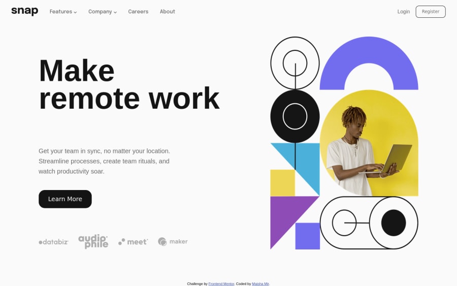 Frontend Mentor Site Intro Section With Dropdown In Grid Coding Challenge Solution