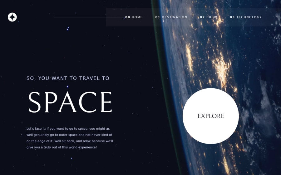 Frontend Mentor Space Turism Websilte Utilizando Tailwind Html Css E Javascript Coding