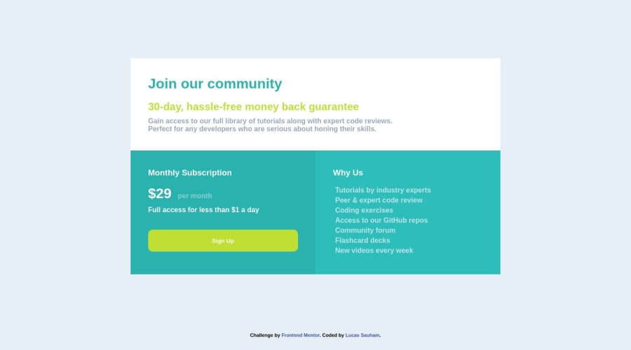 Frontend Mentor Single Price Grid With Html And Responsive Css Coding Challenge Solution