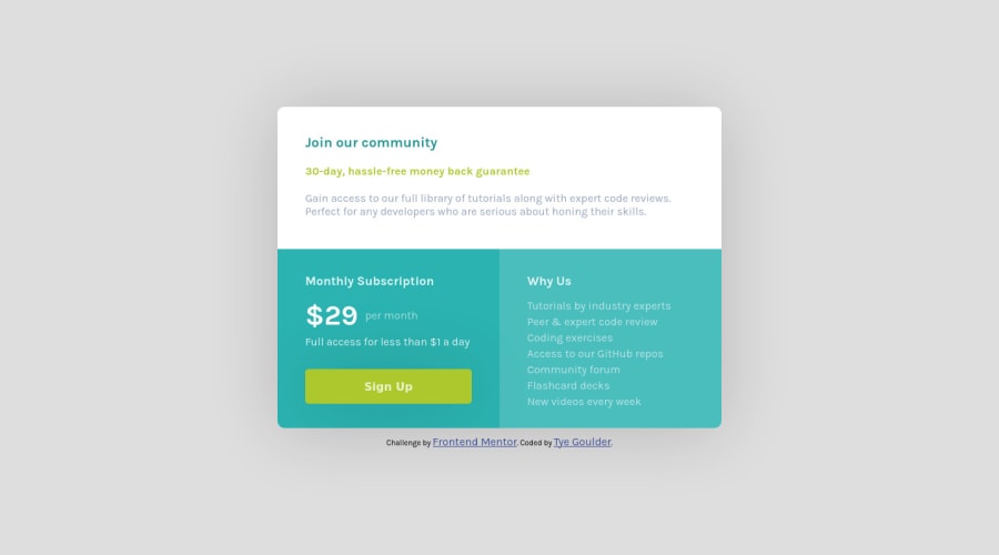 Frontend Mentor Responsive Price Card Using Flexbox Coding Challenge