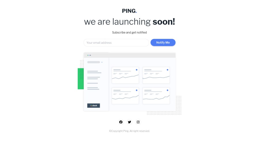 Frontend Mentor Ping Coming Soon Page Using React And Tailwind Css