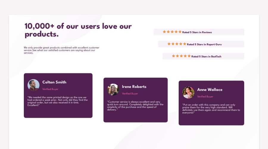 Frontend Mentor Social Proof Section Master Coding Challenge Solution