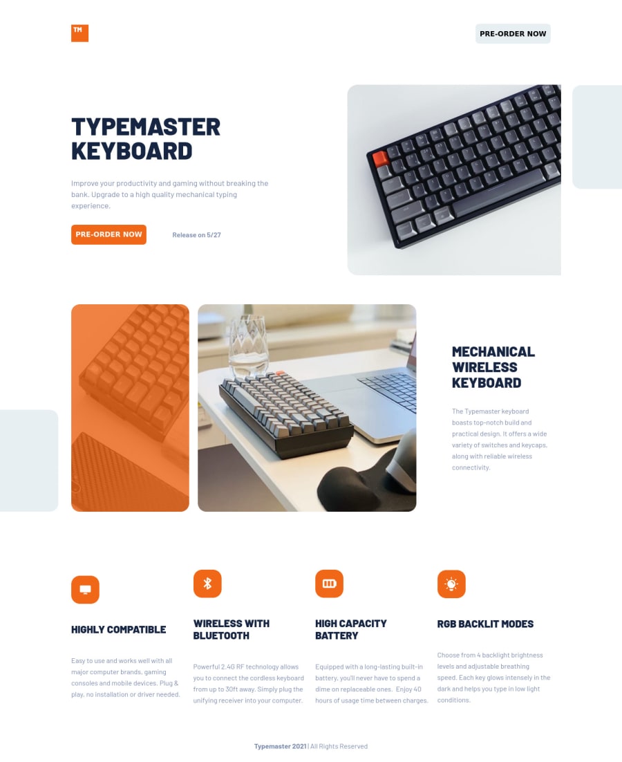 Frontend Mentor Typemaster Prelaunch Landing Page Basic Html Css
