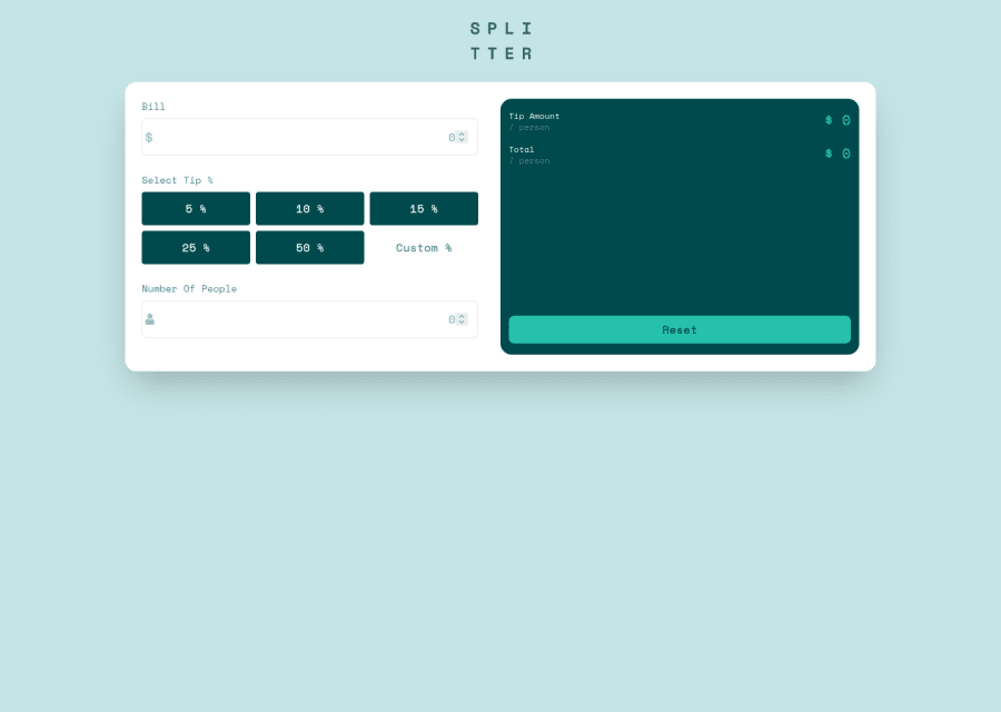 Frontend Mentor Responsive Tip Calculator Build Using Reactjs And
