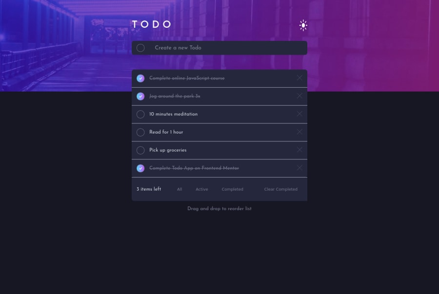 Frontend Mentor Responsive Todo App Using Reactjs Css Flexbox Coding Challenge Solution