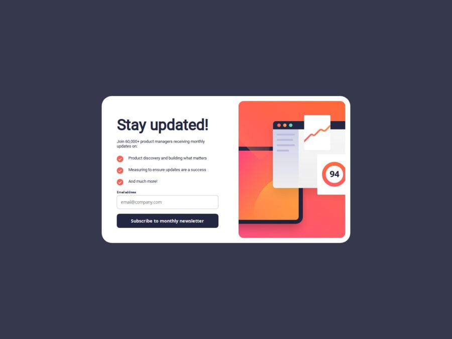 Frontend Mentor My Solution For Challenge Newsletter Sign Up With Success Message Ma Coding