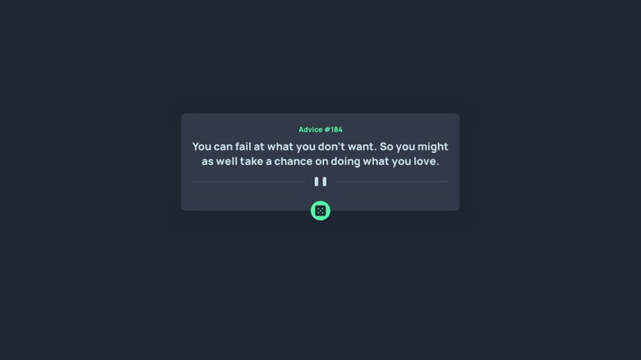 Frontend Mentor Advice Generator App Built With Basic Html Css Js And Rest Api Coding