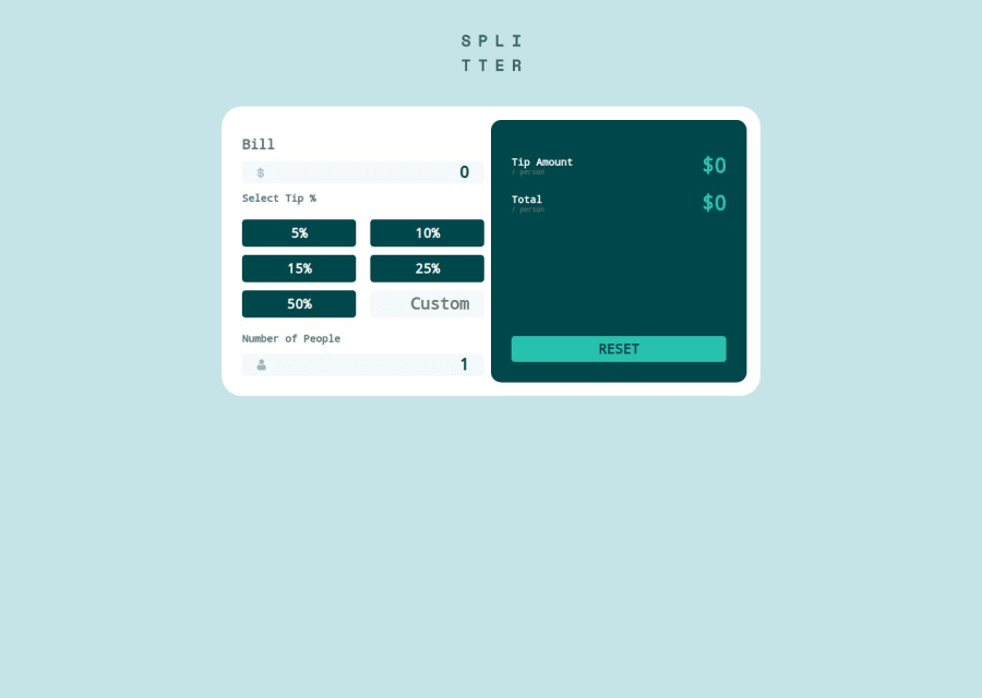 Frontend Mentor Tip Calculator App Using Js Css Y Html Coding Challenge Solution