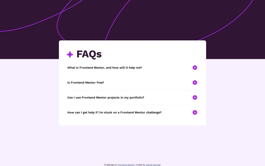 Frontend Mentor Faq Accordian Using Html Css And Js Coding Challenge Solution