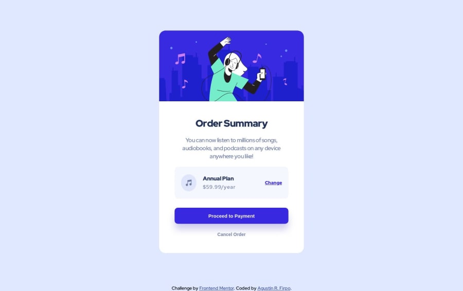 Frontend Mentor | Order summary component with Css, BEM methodology and relative units coding ...