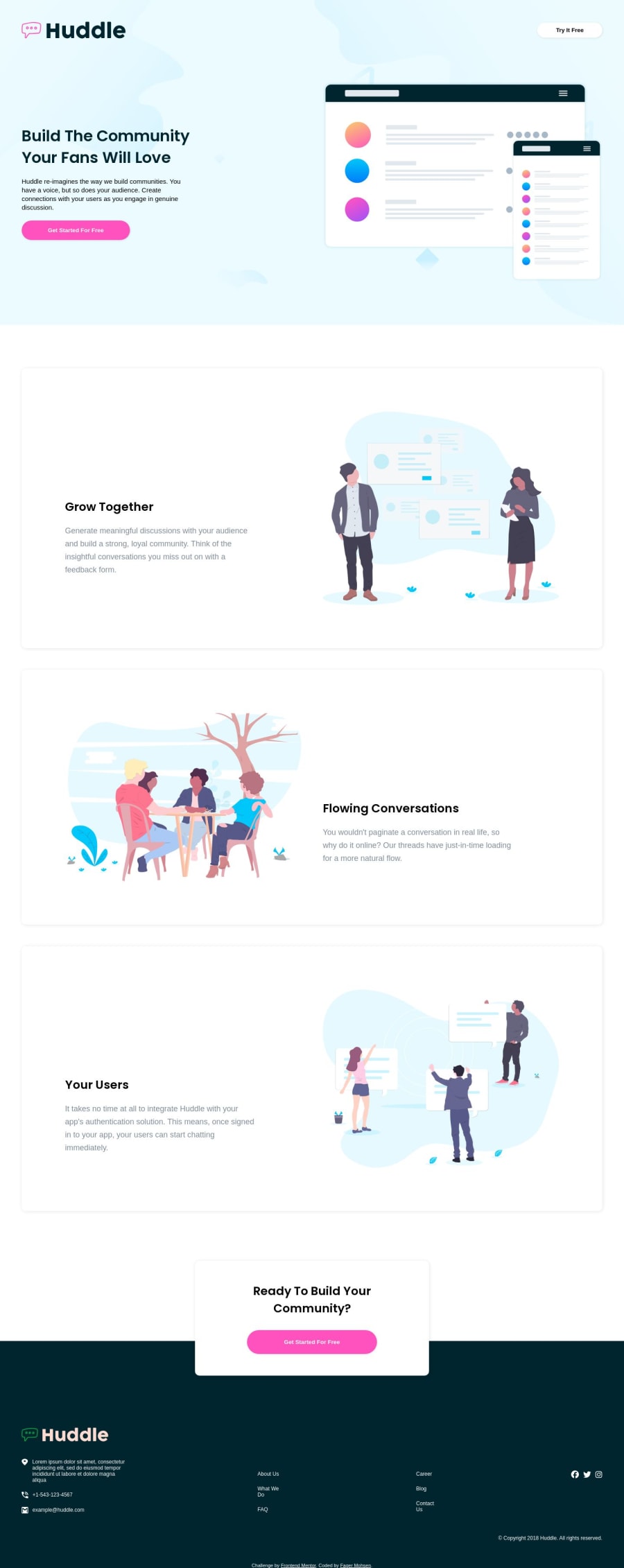 Frontend Mentor Landing Page By Html And Css And Font Awesome Its Really