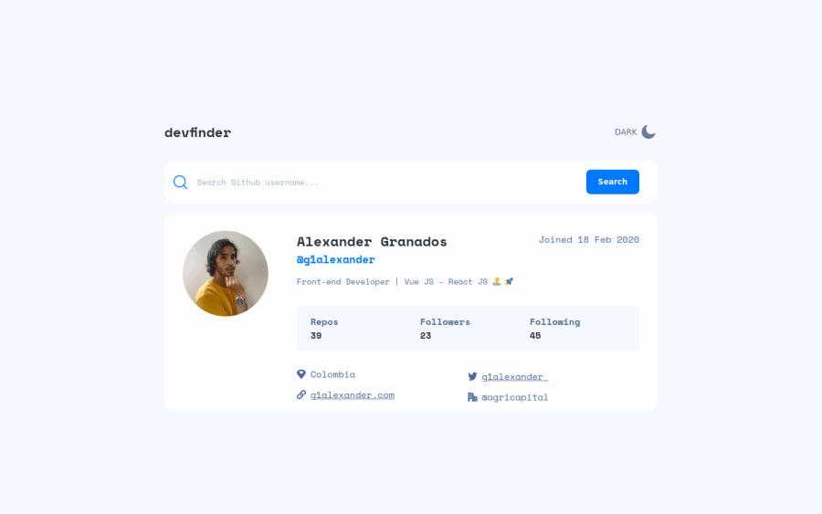 Frontend Mentor Github User Search App Using Astro And React Coding