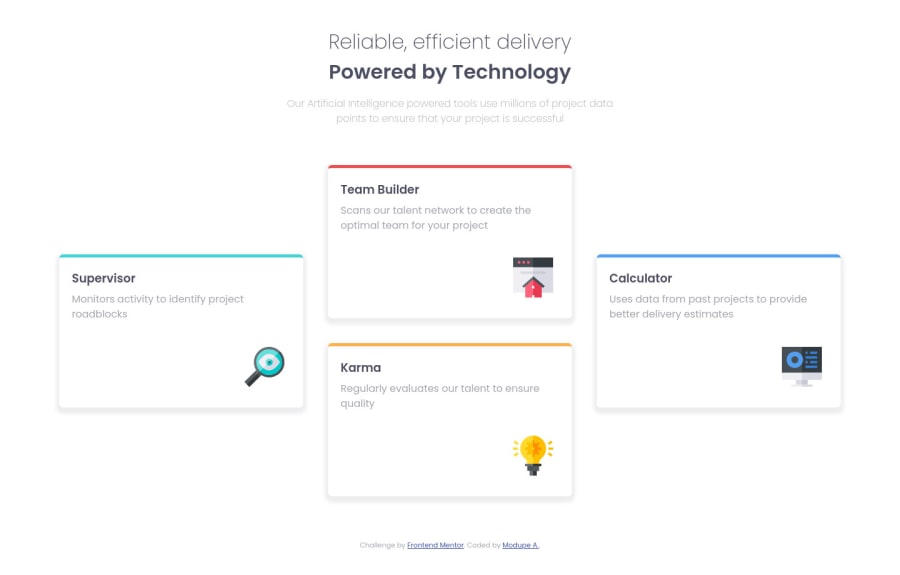 Frontend Mentor Four Card Feature Section Using Css Grid And Flexbox Coding Challenge Solution