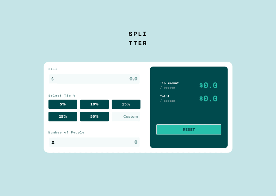 Frontend Mentor Responsive Tip Calculator App Coding Challenge Solution