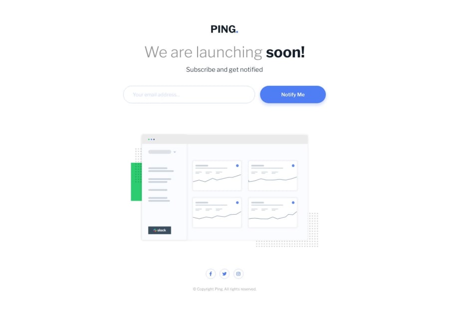 Frontend Mentor Ping Coming Soon Page Solution In Svelte Coding