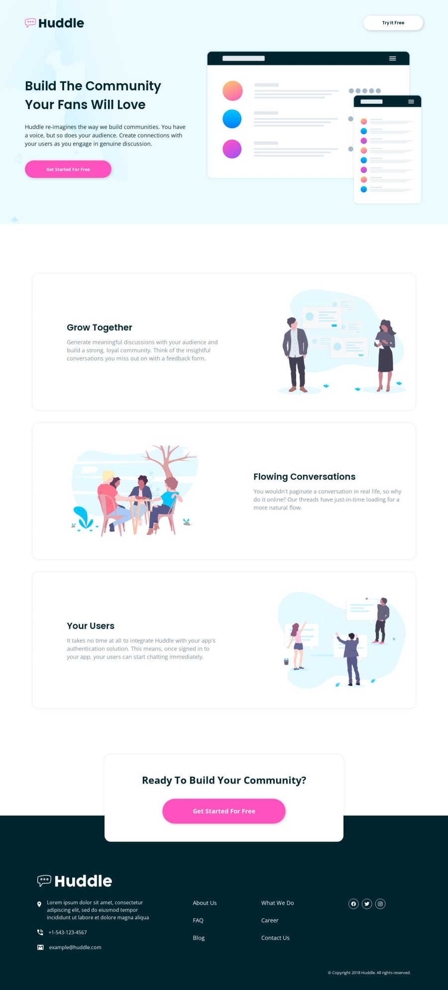 Frontend Mentor | Responsive Huddle landing page - HTML & CSS coding ... Frontend Mentor | Responsive Huddle landing page - HTML & CSS coding ...