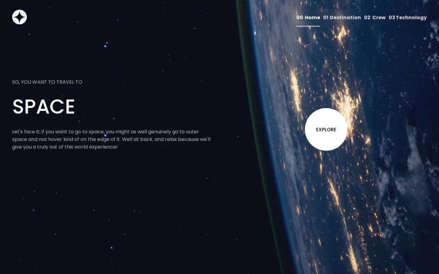 Frontend Mentor Space Tourism Multipage Using Css Grid Flex Box