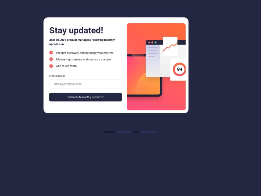 Frontend Mentor Responsive Signup Page With Html Css And Javascript Coding Challenge Solution