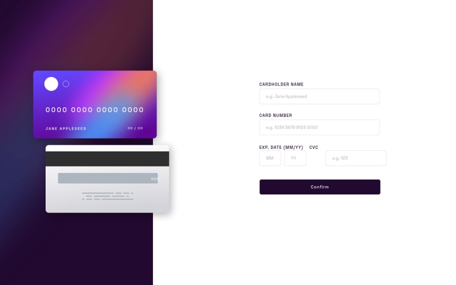 Frontend Mentor Interactive Card Details Form Challenge Coding