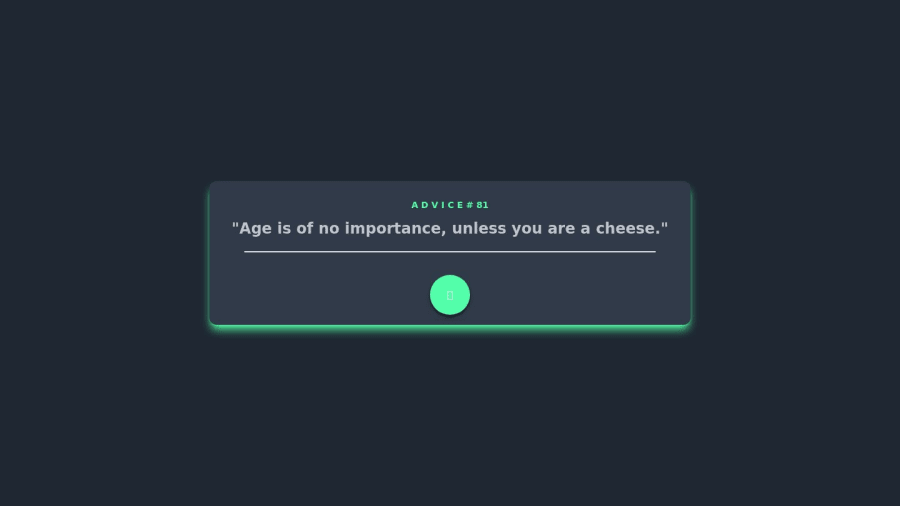 Frontend Mentor Simple Advice Generator Using React And Tailwind