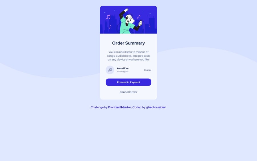 Frontend Mentor Order Summary Card Coding Challenge Solution